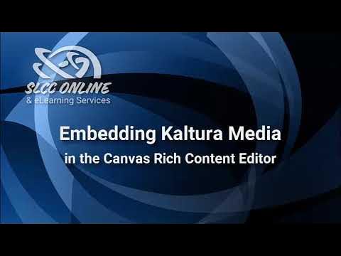 Embedding Kaltura Media in the Canvas Rich Content Editor - YouTube