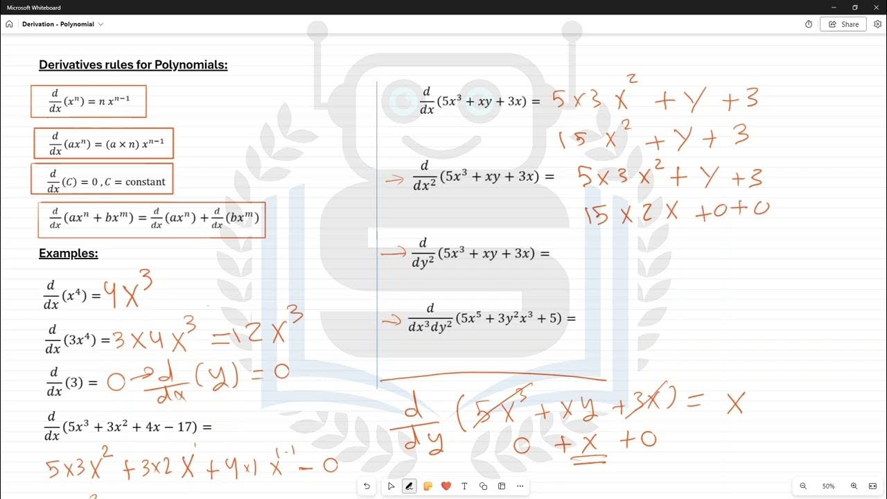 Calculus: Polynomial Derivatives, 2nd Derivatives, and Multivariable ...