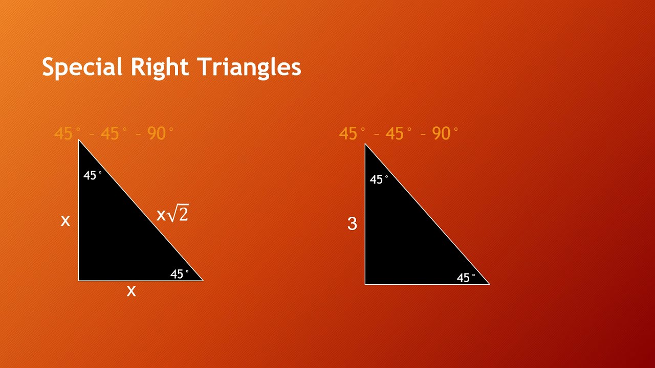 Special Right Triangles: 45-45-90 - YouTube