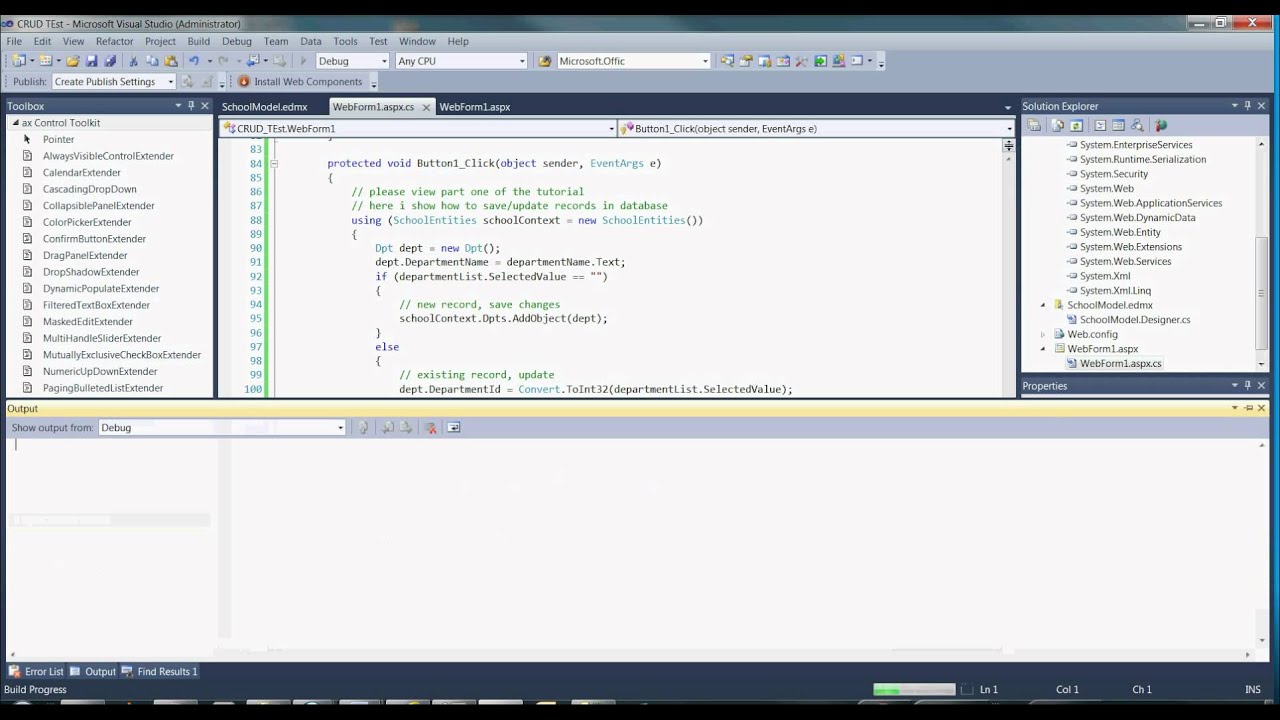Entity Framework Simple Crud Example Part 2 Youtube