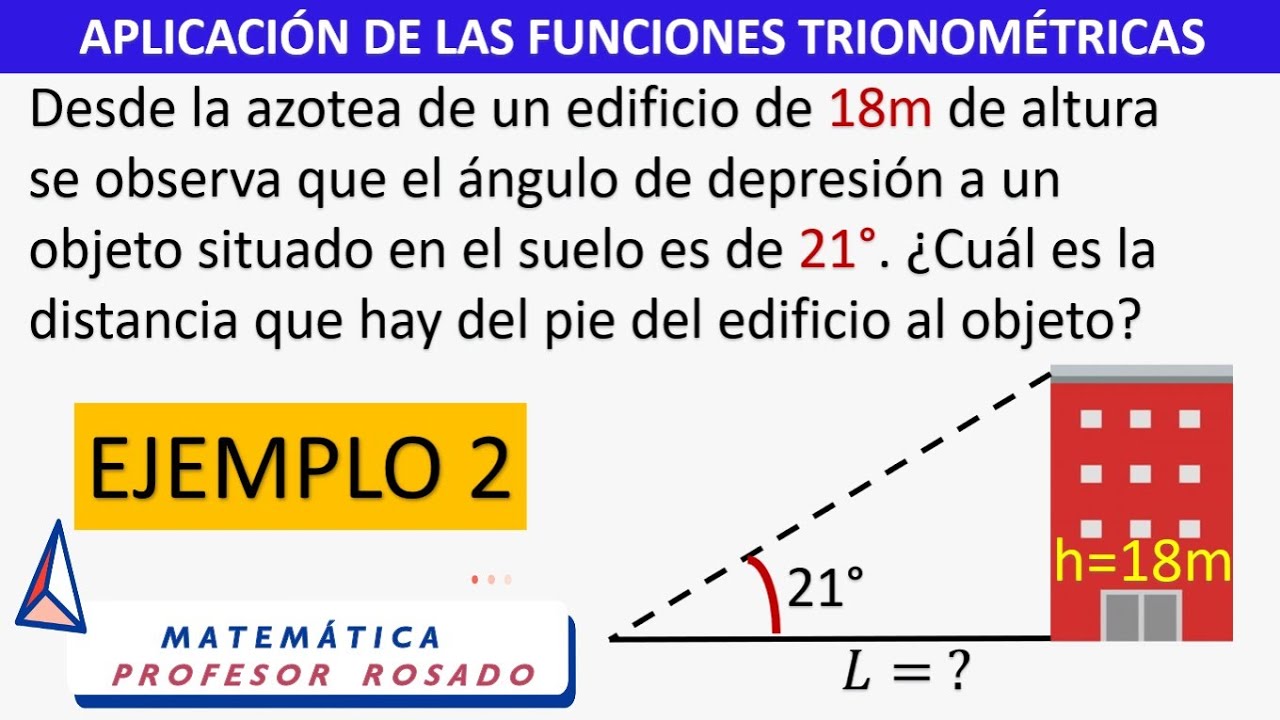 Problema de aplicación de Razones trigonométricas| ejemplo 2 - YouTube