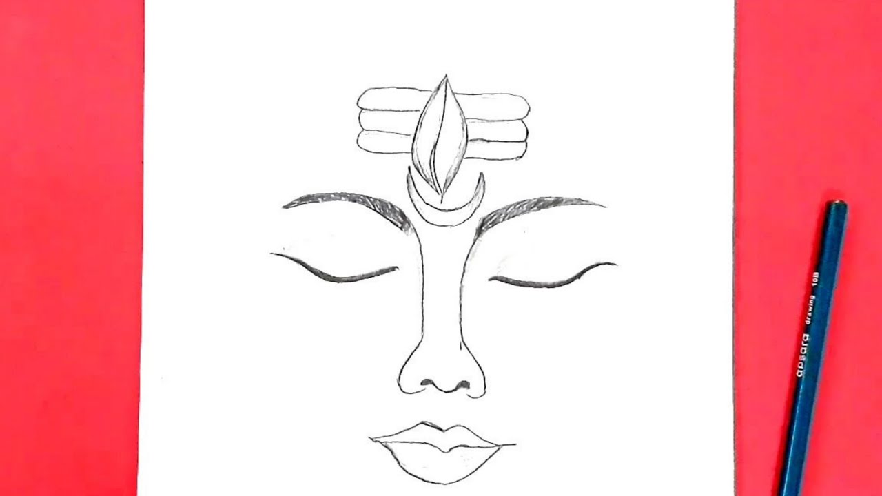 how to sketch Lord Shiva face, how to draw Lord Shiva face step by step ...
