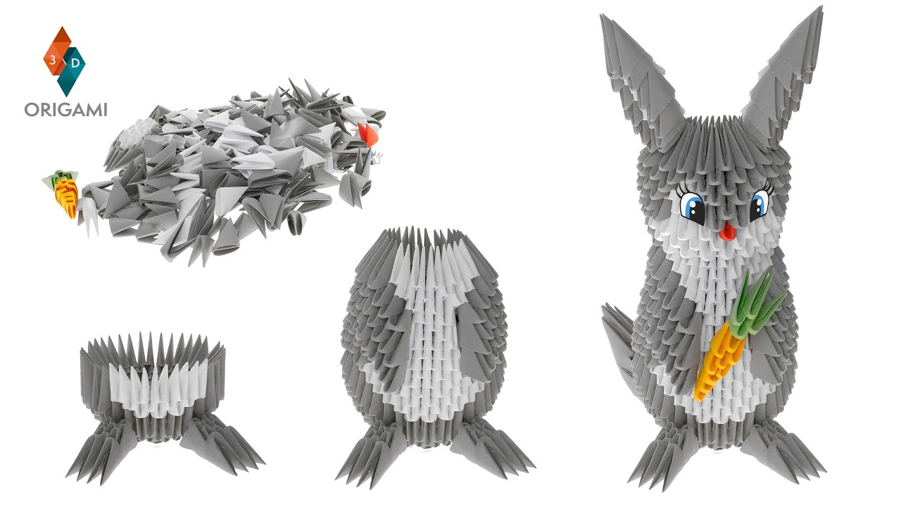 3D Origami - Rabbit - Time-lapse - YouTube