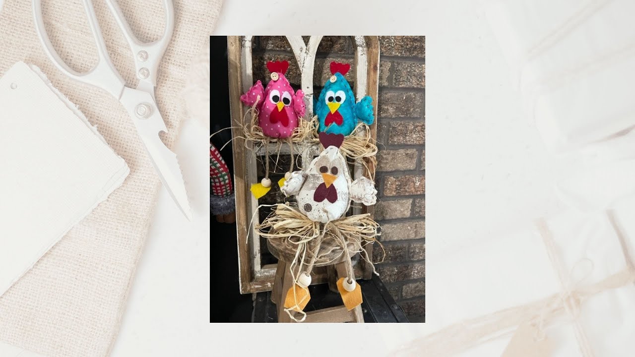 How to Make Fabric Chickens with Fabric Scraps and How to Stamp on ...