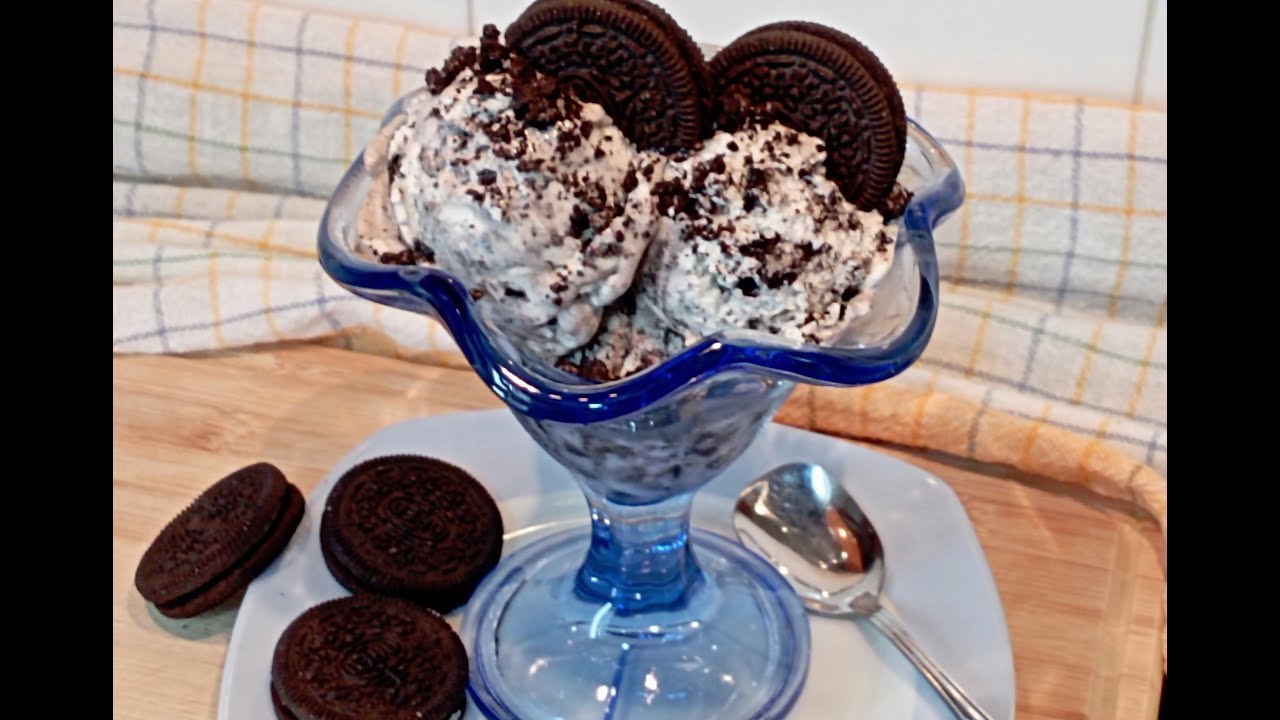 Helado de galleta oreo,🍨fácil y rápido,con pocos ingredientes,sin usar ...