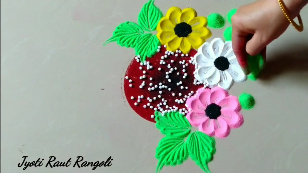 पहिली बार New effect Attractive & beautiful rangoli design by Jyoti ...