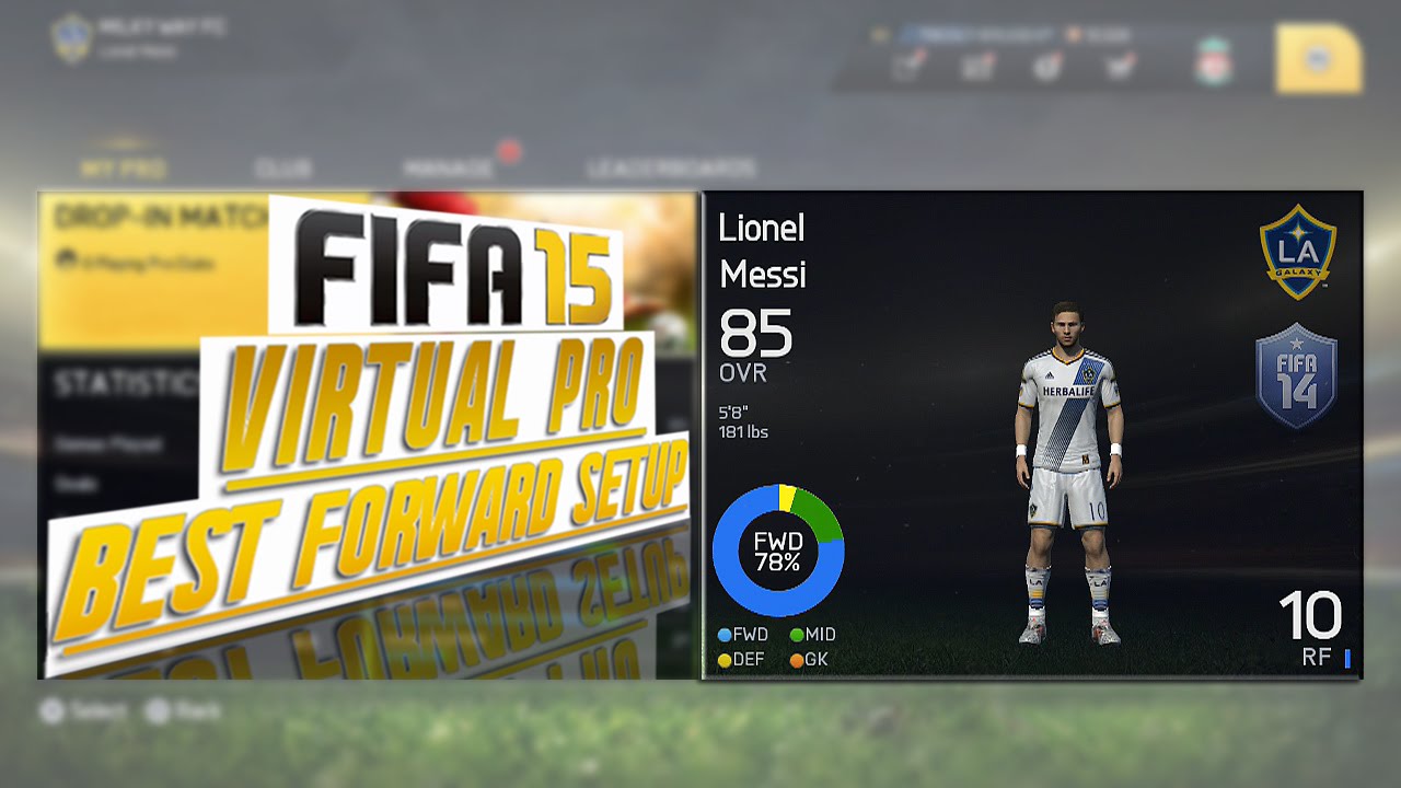 FIFA 15 BEST VIRTUAL PRO STRIKER SETUP | w/ GAME PLAY - YouTube