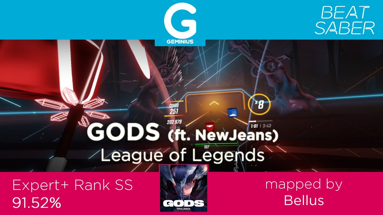 GODS (ft. NewJeans) - League of Legends | Beat Saber [Expert+ Rank SS ...