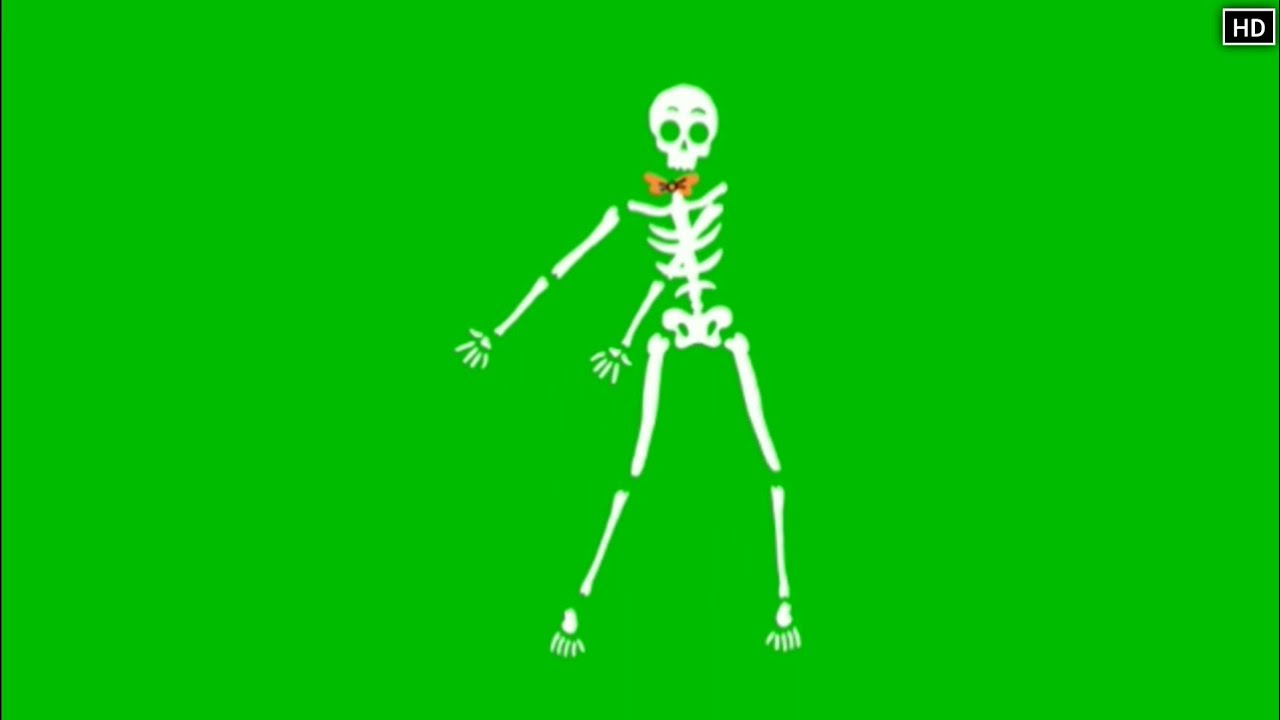 Skeleton green screen dance Animation effect HD || Chroma key Scheletro ...