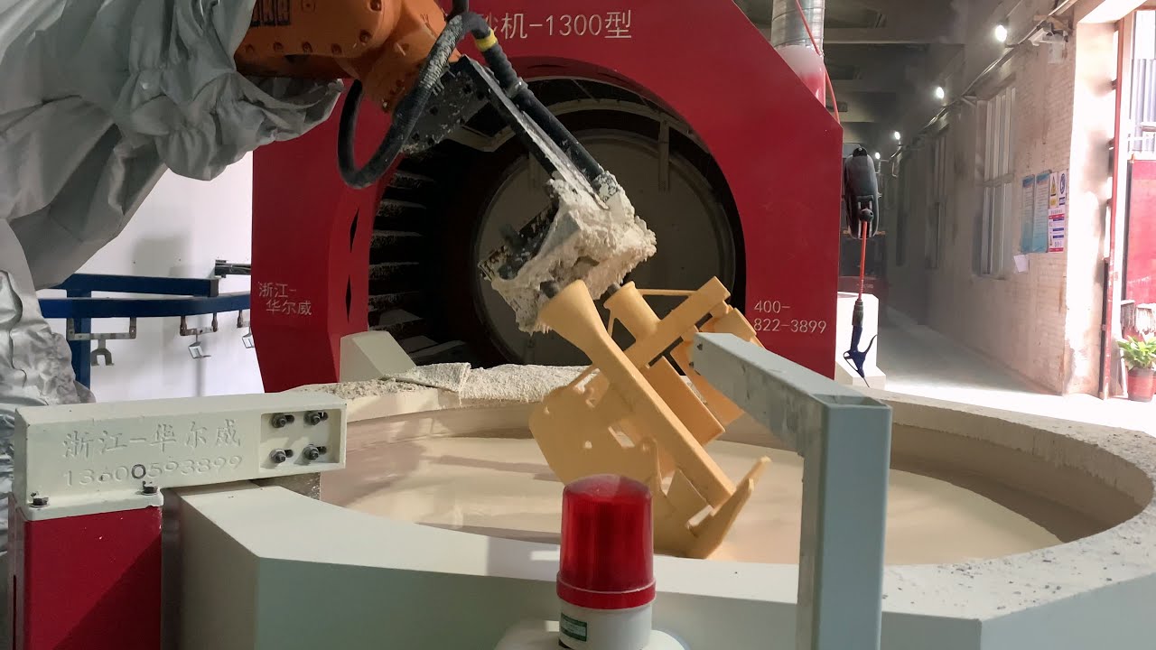 SIMIS investment casting fully automatic shell making operations - YouTube