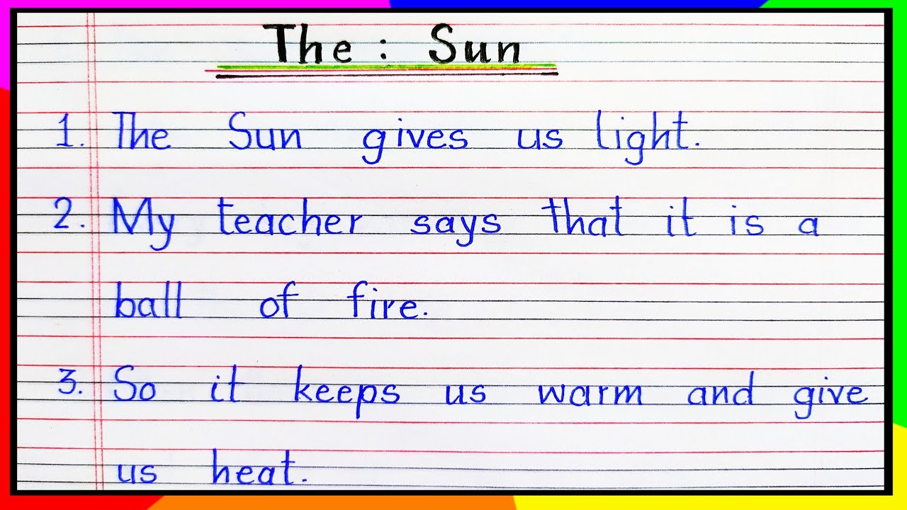 10 essay on The Sun in english | Essay on sun in english - YouTube