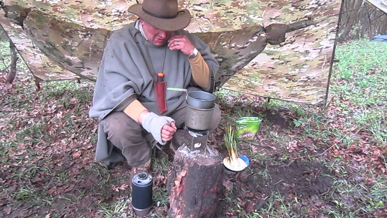 Spring Bike Camp in Rain w Tarp Hammock Blanket - YouTube