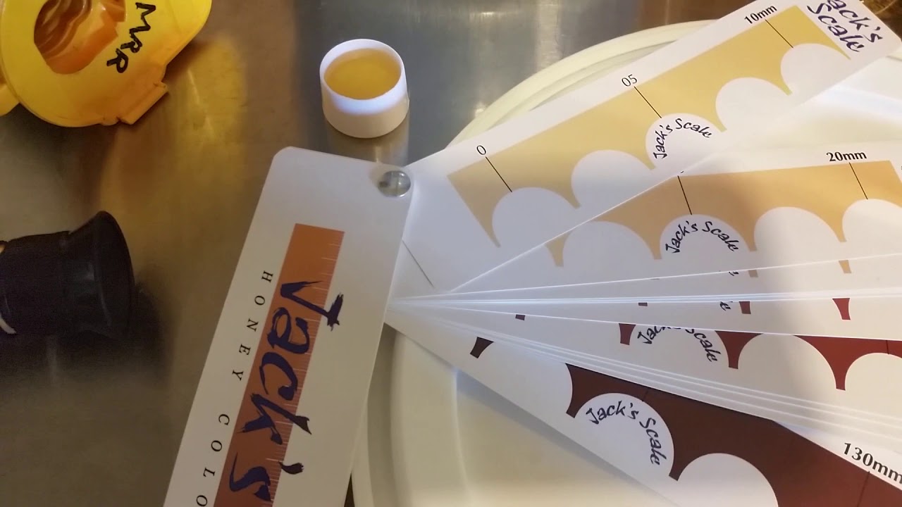 Grading a honey sample by color and moisture content - YouTube