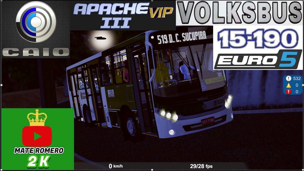 PBS RETURNS! Caio Apache Vip 3 Midi Volksbus 15.190 OD Euro 5 - Linha ...