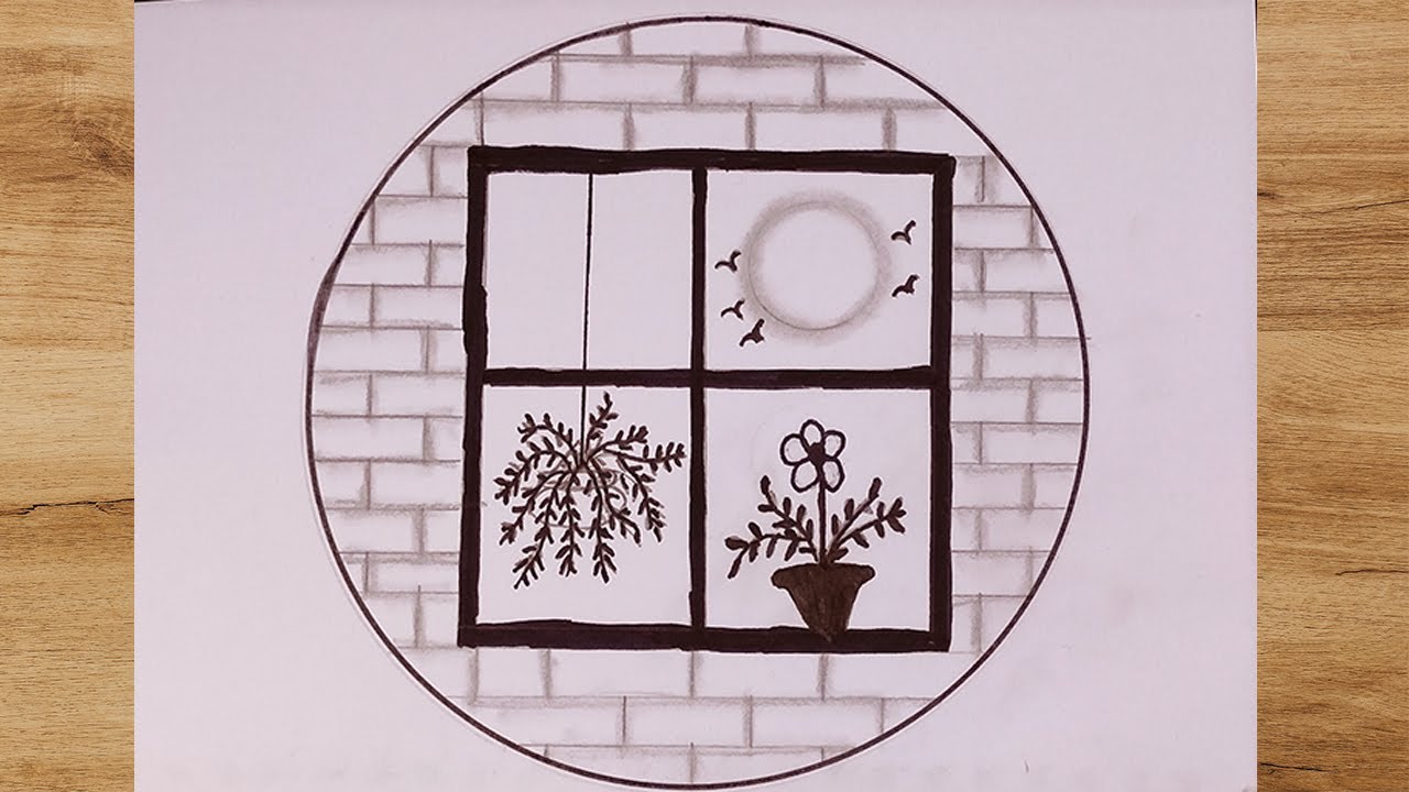 Beautiful Scenery Inside a Circle | Easy Drawing Tutorial - YouTube