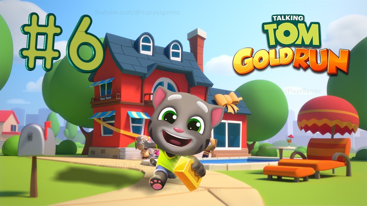 Talking Tom Runs At Tom's House - Talking Tom Gold Run PART 6 - YouTube
