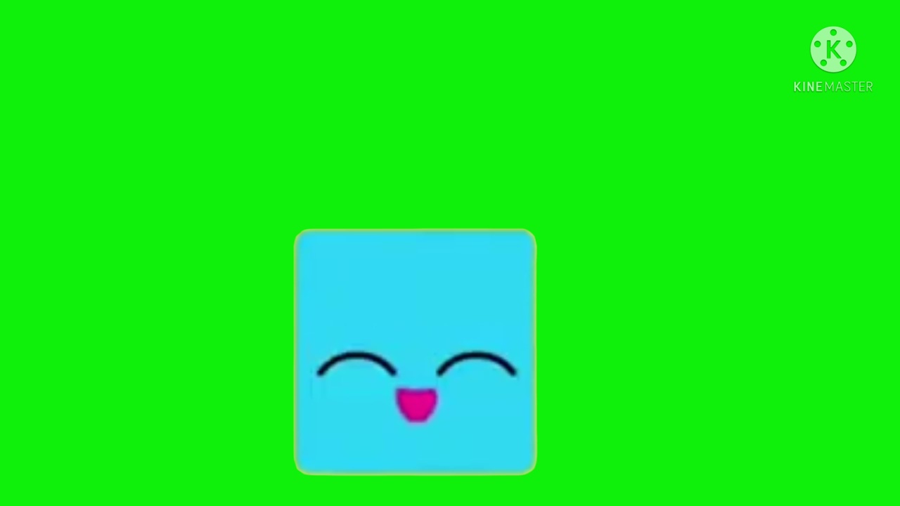 Cartoonito nito the blue cube mascot green screen - YouTube