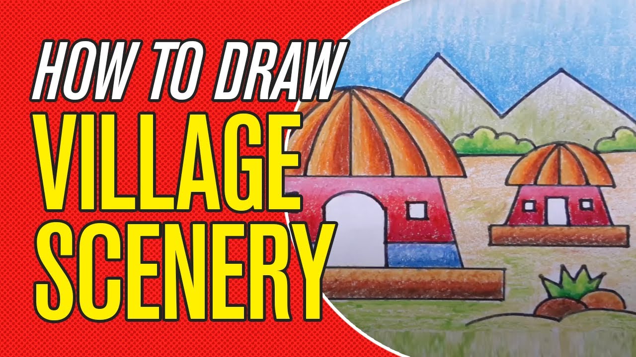 How To Draw A Village Scene :::: Online Drawing Tutorials - YouTube