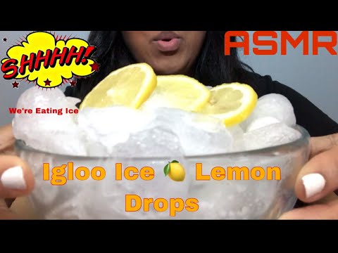 吃冰 | ASMR IGLOO ICE 🍋 LEMON DROPS | RELAXING ICE EATING SOUNDS ...
