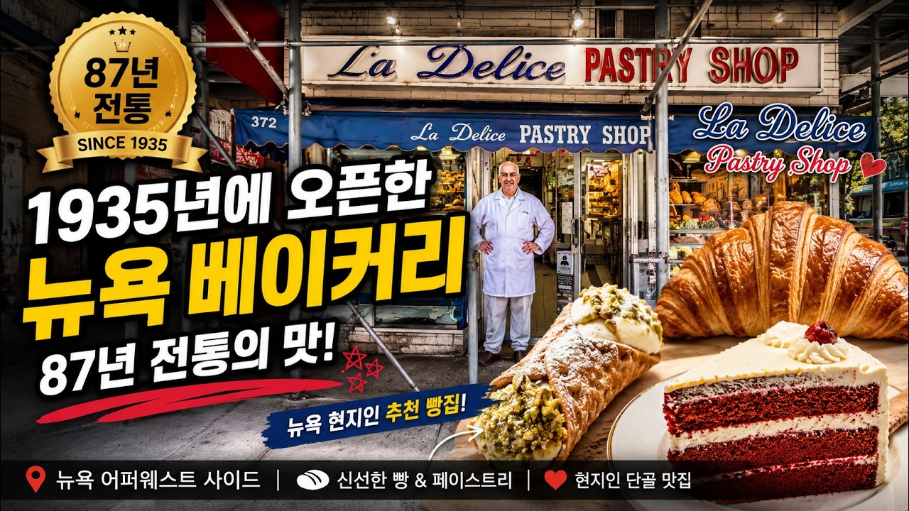 뉴욕 | 87년 전통의 뉴욕 베이커리 | La delice Pastry Shop - YouTube