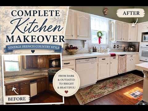 COMPLETE KITCHEN MAKEOVER | VINTAGE FRENCH COUNTRY STYLE | BEFORE & AFTER | Monica Rose