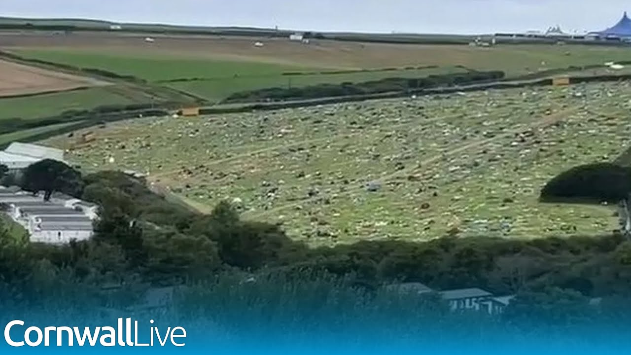 Boardmasters left as 'bomb site' but huge clean up underway - YouTube