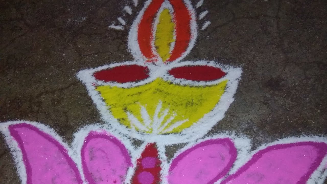 Friday Lakshmi Devi Rangoli simple and very easy 5 into 1 - YouTube