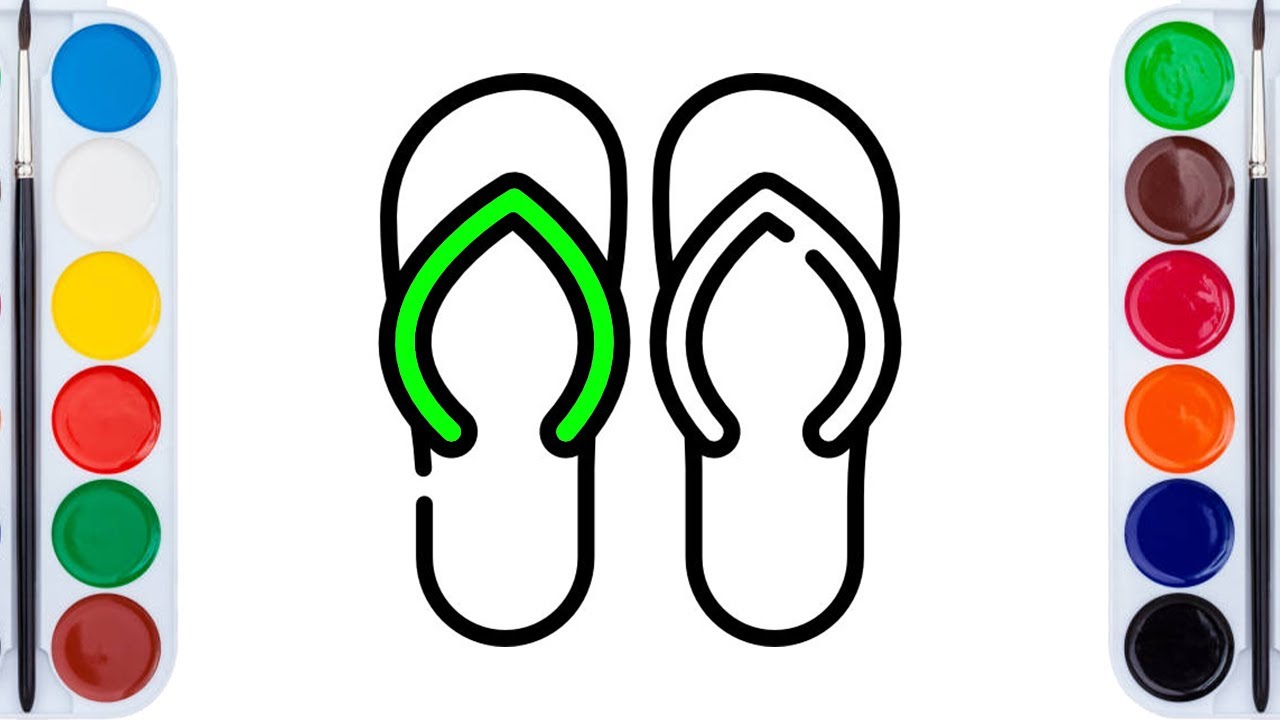 Flip flop drawing , Painting and Coloring For Kids and Toddlers - how ...