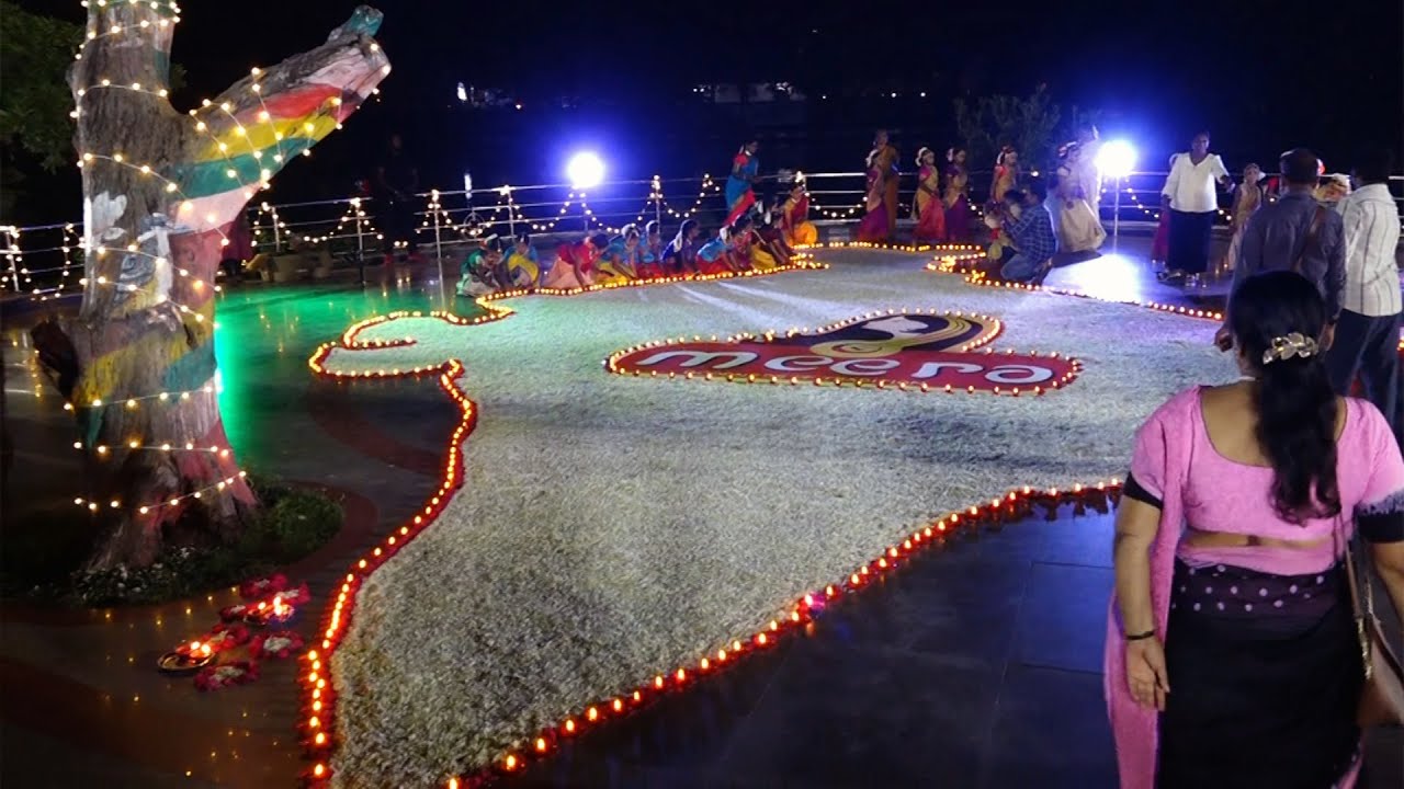 Meera Lights of Tradition | Large Diya formation in India Map shape ...