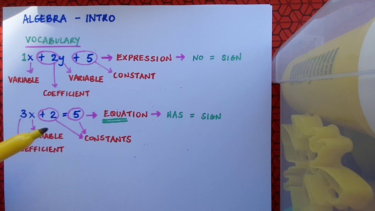 Algebra - Intro to Algebra - Vocab and Notation - YouTube
