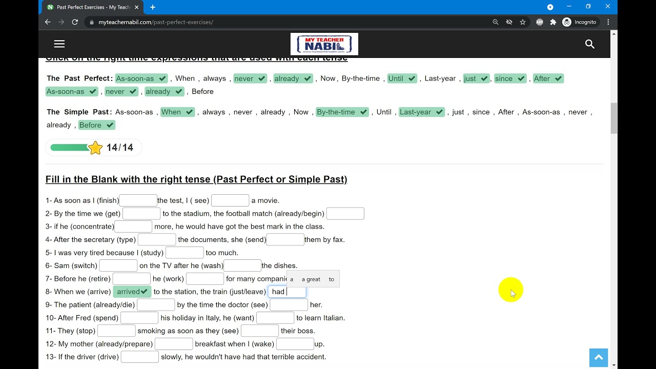 Past Perfect Exercises b darija - YouTube