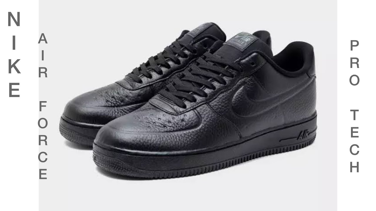 Review Nike Air Force Pro-Tech Triple Black Sneakers Sepatu - YouTube
