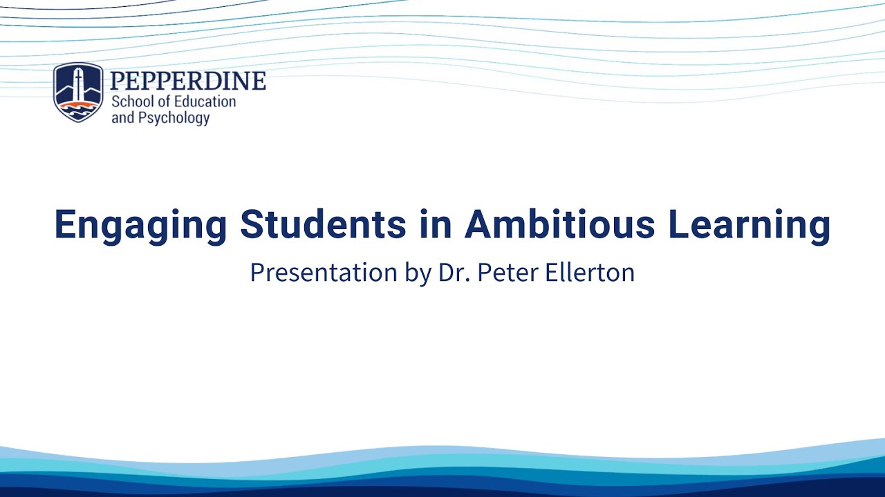 GSEP Guest Lecture Event - Engaging Students in Ambitious Learning by Dr. Peter Ellerton - YouTube