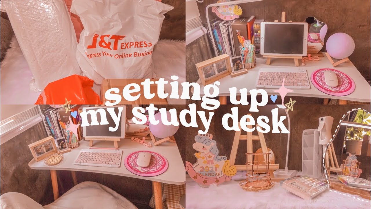 setting up my study desk + shopee finds | philippines - YouTube