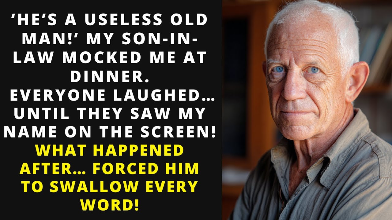 At dinner, my son-in-law laughed: ‘He’s a useless old man.’ Then my ...