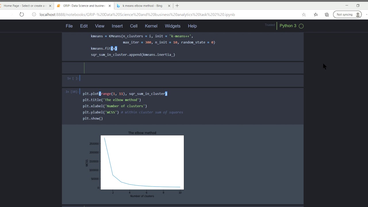 GRIP Data Science and business analytics task 2 : Unsupervised Machine learning - YouTube