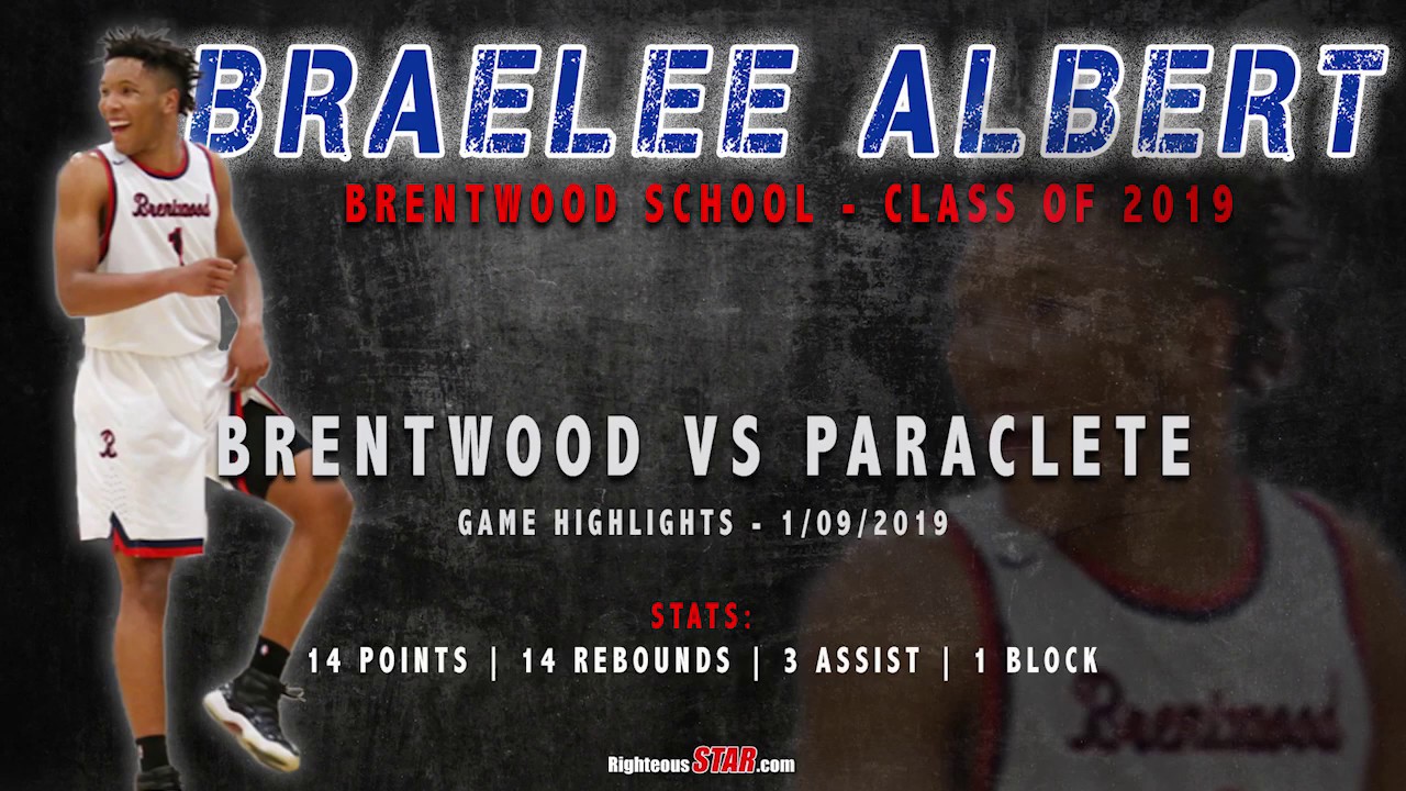 Braelee Albert - Game Highlights | Brentwood Boys vs vs Paraclete | 1 ...