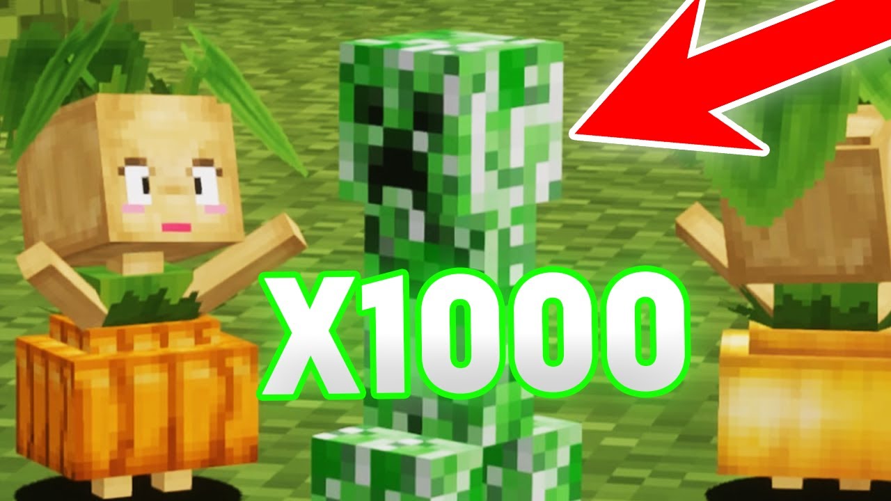 1000 Minion Creepers vs Different Mobs Minecraft Gameplay with mods ...