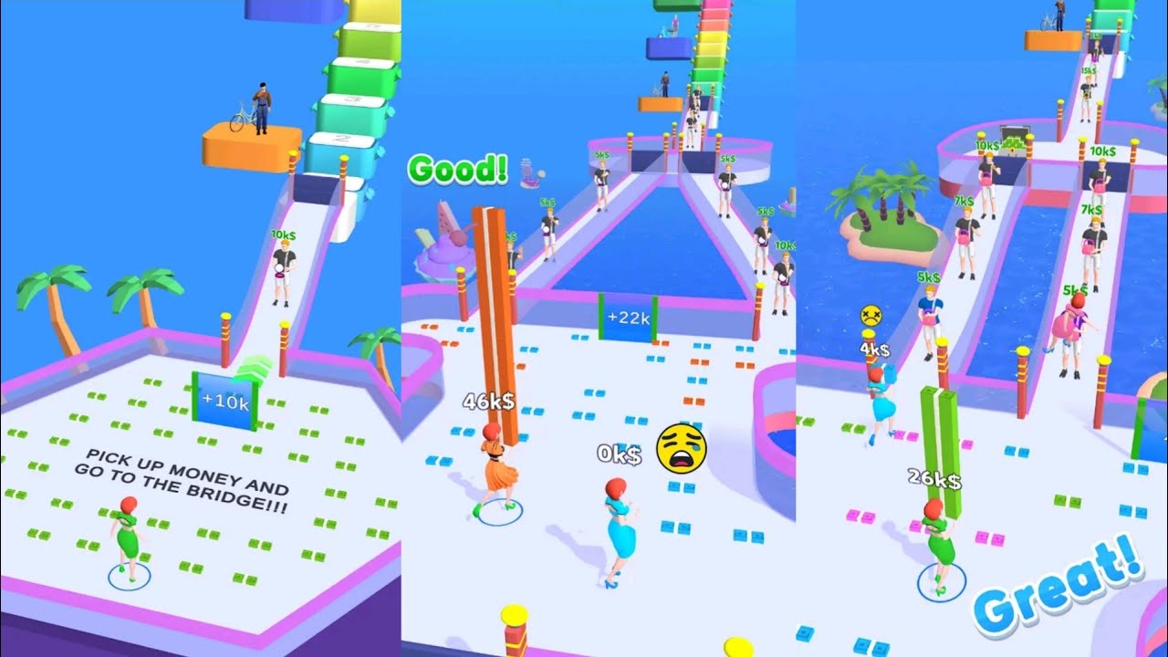 Satisfying Mobile Game Money Race 3D Play 8888 Levels Gameplay Love ...