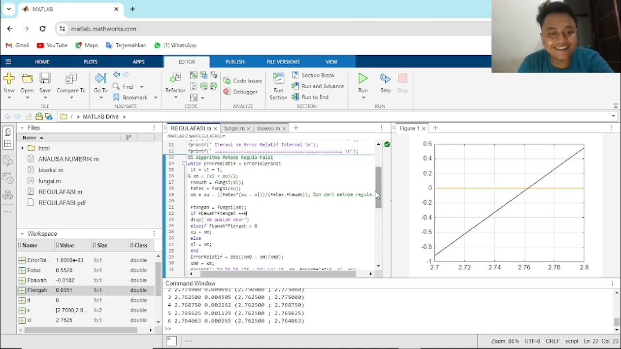 ANALISA NUMERIK_CARA MEMBUAT SINTAX METODE BISEKSI DAN METODE REGULAFALSI MENGGUNAKAN MATLAB ...