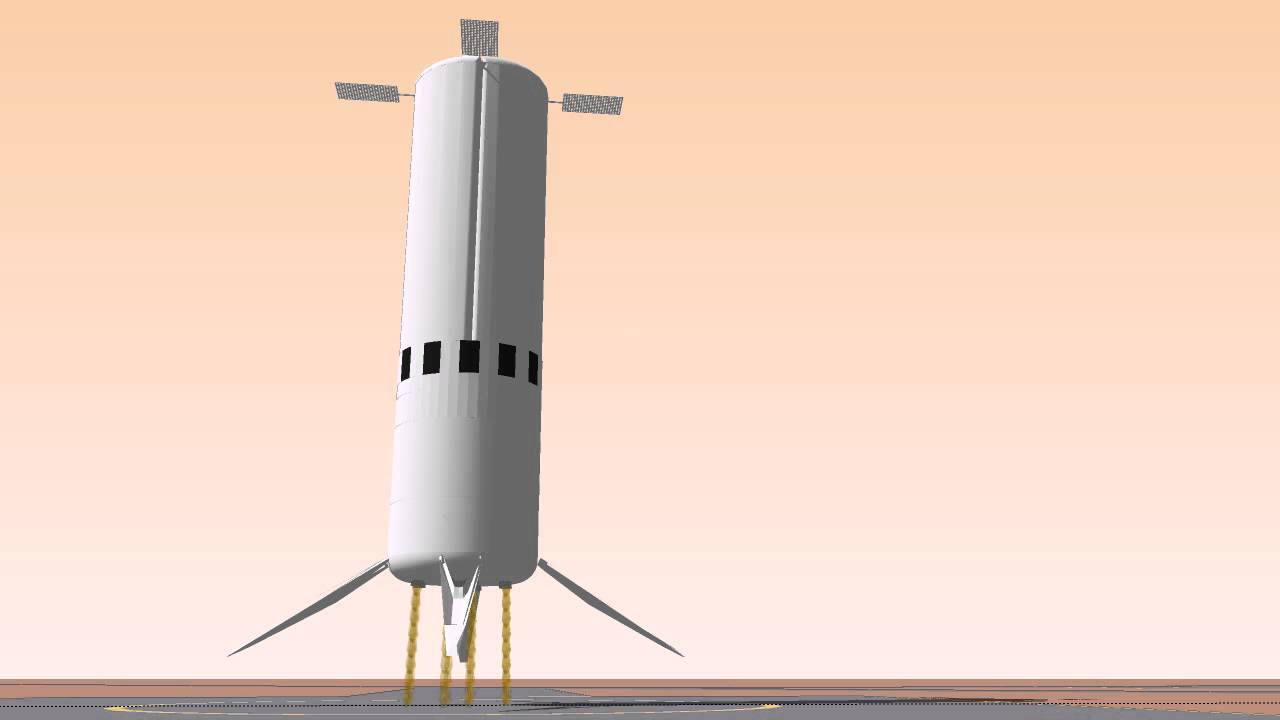 Mars colonial transporter, cargo module landing - YouTube