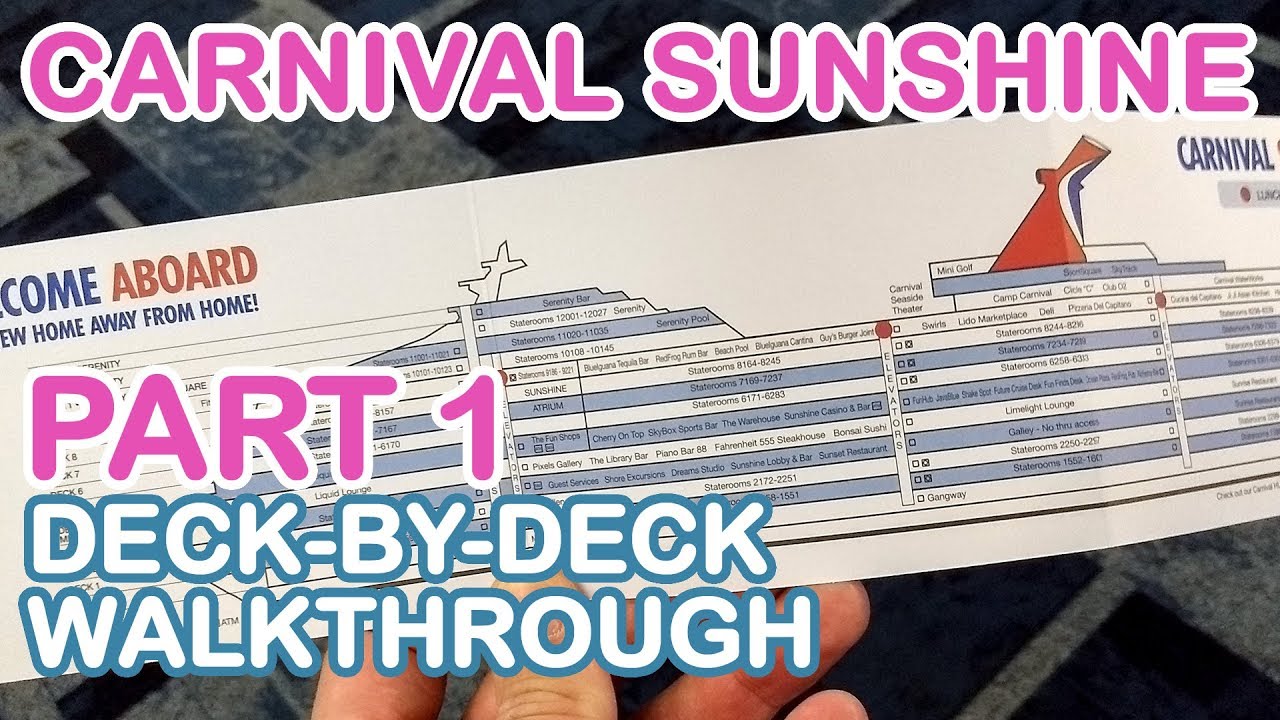 Carnival Sunshine: Full Walkthrough Tour - PART 1 of 4 - YouTube