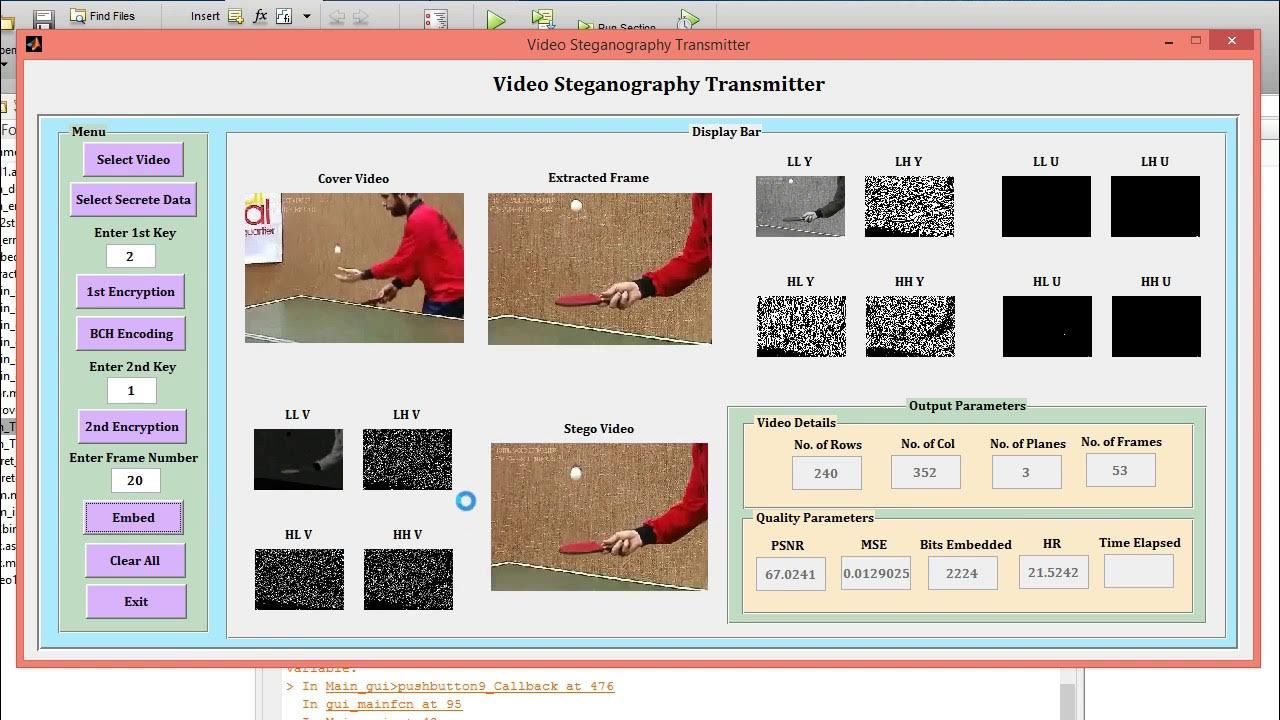 MATLAB code of High payload Video Steganography with BCH code based on DWT Domain - YouTube