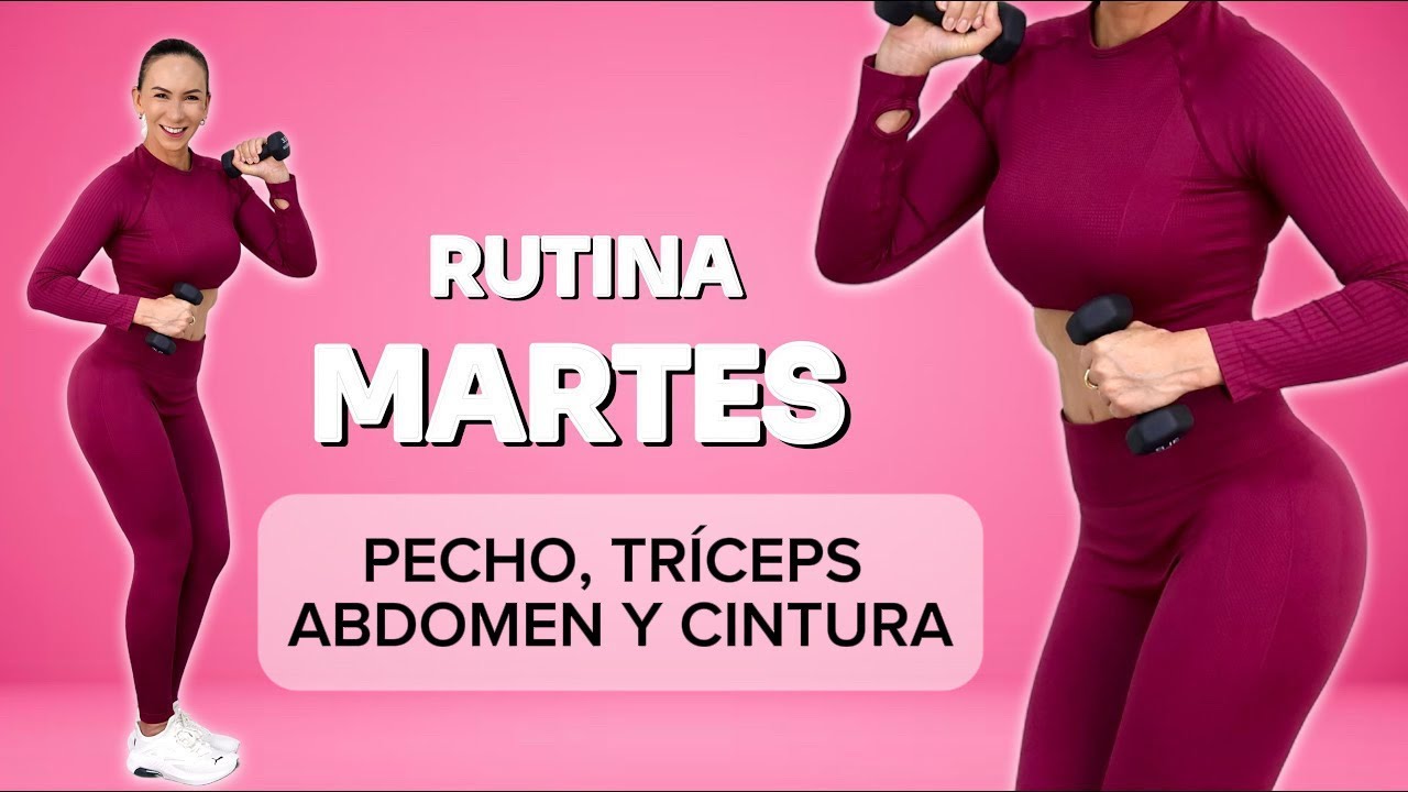 MARTES: Rutina PECHO, TRÍCEPS, ABDOMEN BAJO y CINTURA | Nayla Vlogs ...