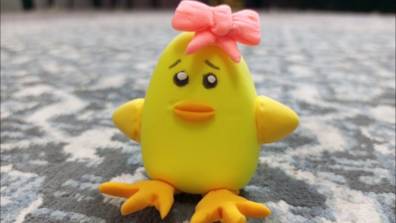 How to make clay duck 🐥🎀|clay art| clay toys - YouTube