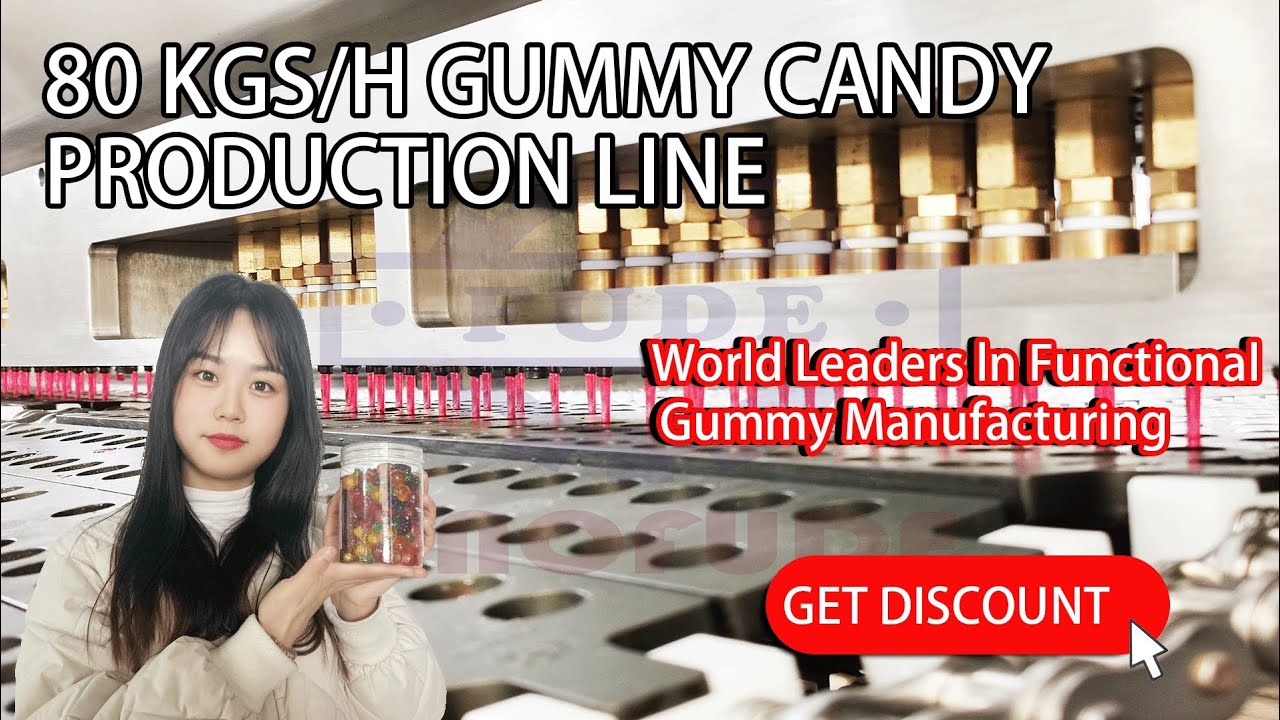 A brief introduction of 80kgs/h gummy candy production line in our ...