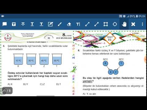 Isı Alışverişi ve Sıcaklık Değişimi-1 Soru Çözümleri - Fen Bilimleri - MEB Kazanım Test 31