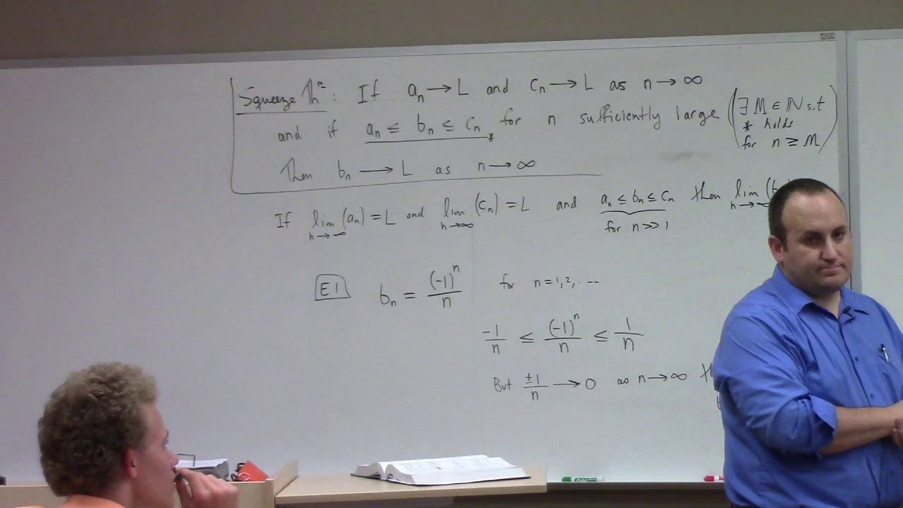 Calculus II: sequence theorems, series defined, 9-27-17 - YouTube
