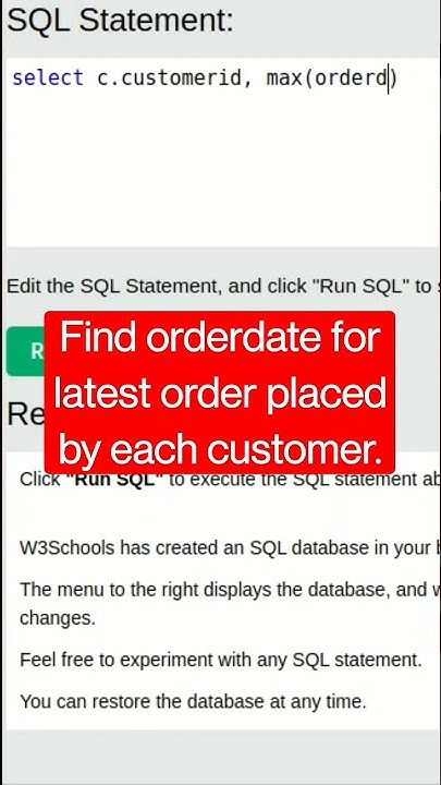 Find Latest Order Date For All Customers Shorts Sql Sqljoins Sqlinterviewquestions 