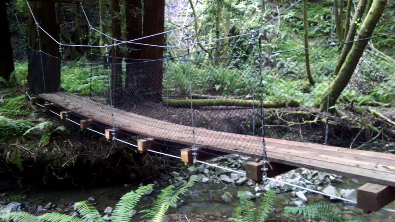 simple suspension foot bridge - YouTube